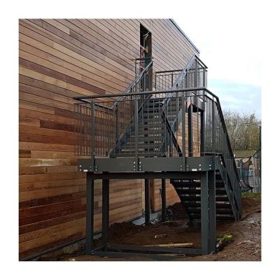 China Prefabricated exterior stair steel u used metal curved staircase for sale