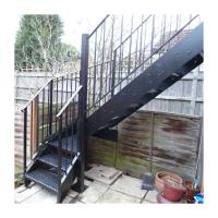 China Prefabricated exterior stair steel u used metal curved staircase for sale