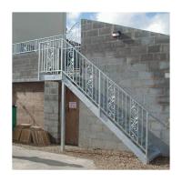 China Portable stairs carbon steel double beam wrought iron straight staircase for sale