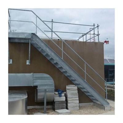 China Round stairs single stringer steel indoor iron straight staircase for sale