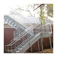 China Led light stair carbon steel mono beam straight wrought iron staircase for sale