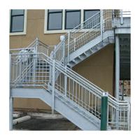 China Led light stair carbon steel mono beam straight wrought iron staircase for sale