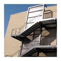 China Led light stair carbon steel mono beam straight wrought iron staircase for sale