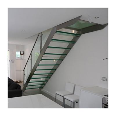 China Staircase for sale safe laminated glass tread stair marble straight staircase for sale