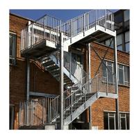 China Space saver loft stairs indoor steel metal stringer straight staircase for sale