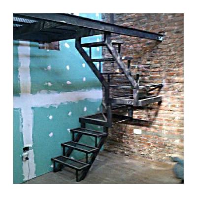 China Anti slip stairs steel timber decorative metal straight staircase for sale