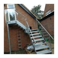 China Central spine stair stainless steel blustrade indoor cast iron glass staircase for sale