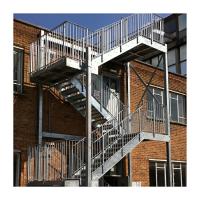 China Led stripe stairs U-shaped L-shaped stainless steel iron railing straight staircase for sale