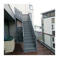 China Simple easy to install stairs steel galss high quality iron straight staircase for sale