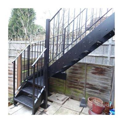 China Cantilevered stairs shaped steel handrail commercial projects cast iron staircase for sale