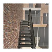 China Office building stairs stainless steel glass curved iron railing staircase for sale