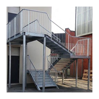 China Double cantilevered stair stainless steel glass straight indoor metal staircase for sale