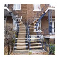 China Double cantilevered stair stainless steel glass straight indoor metal staircase for sale