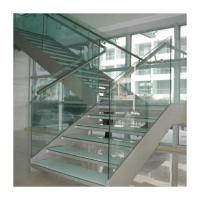 China Staircase parts toughened glass tread stairs straight stairs glass covers for sale