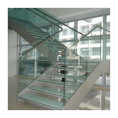 China Staircase parts toughened glass tread stairs straight stairs glass covers for sale