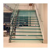 China Staircase parts toughened glass tread stairs straight stairs glass covers for sale