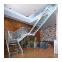 China Staircase for small space frameless tempered glass railing stairs glass straight ladders for sale
