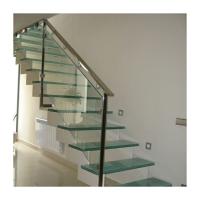 China Staircase for small space frameless tempered glass railing stairs glass straight ladders for sale