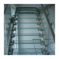 China Custom made staircase decorative glass stair straight steel rod staircase for sale