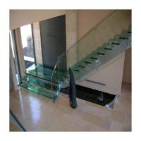 China Custom made staircase decorative glass stair straight steel rod staircase for sale