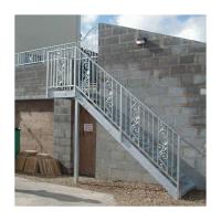 China Prefabricated exterior stairs middle stringer steel structure decorative metal staircase for sale