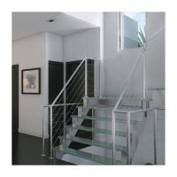 China Staircase latest design glass staircase tread indoor straight stairway for sale