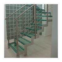 China Staircase latest design glass staircase tread indoor straight stairway for sale