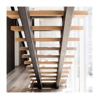 China Factory supply straight staircase designs white wooden tread stairs for sale