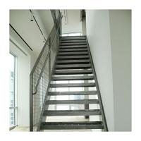 China Single stringer stair modern steel stringer wrought iron straight staircase for sale