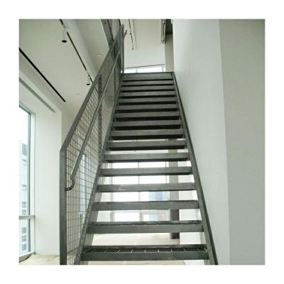 China Single stringer stair modern steel stringer wrought iron straight staircase for sale
