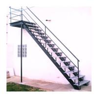 China Customize stairs mild steel residential indoor iron railing straight staircase for sale