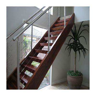 China Bright color height quality dollhouse straight stairs white wood box tread staircase for sale