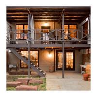 China Professional design stair steel fire escape wrought iron rod railing staircase for sale