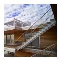 China Elegant style straight stair s15 metal wood stair for sale