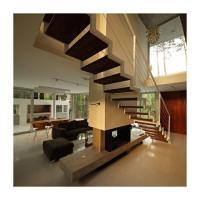 China Elegant style straight stair s15 metal wood stair for sale