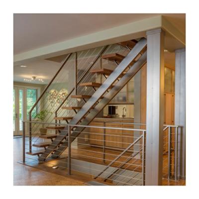 China Latest fashion excellent quality straight staircase wooden steps stairs for sale