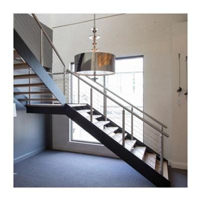 China Factory direct supply build straight staircase balustrade wood stairs for sale