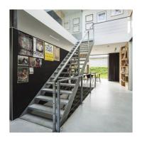 China Factory direct supply build straight staircase balustrade wood stairs for sale