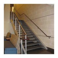 China Promotion straight stairscase wood tread stair l shaped stairs for sale