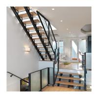 China Promotion straight stairscase wood tread stair l shaped stairs for sale