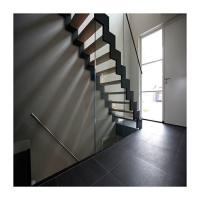China Promotion straight stairscase wood tread stair l shaped stairs for sale