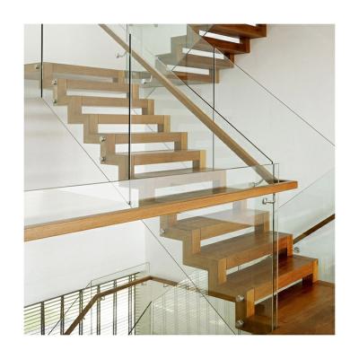 China Perfect quality indoor aluminum straight staircase interior oak wood stairs for sale