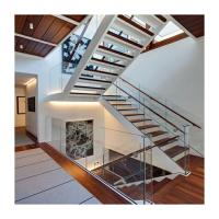 China Perfect quality indoor aluminum straight staircase interior oak wood stairs for sale