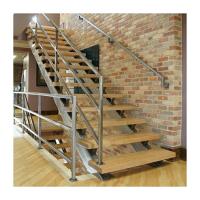 China Perfect quality indoor aluminum straight staircase interior oak wood stairs for sale