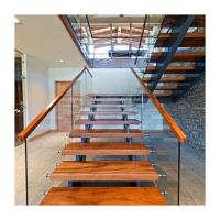 China WilliamArchi straight staircase closed tread wooden treads home used metal stairs for sale