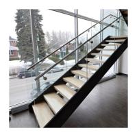 China A variety of straight stairs for projects modern wood treads stairs for sale
