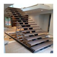 China Creative design indoor straight stairs design engineered wood stair for sale