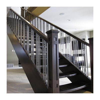 China China manufacturer straight stair railing design wood steel stair for sale