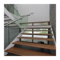 China Best selling straight staircase with pipe railings exterior wooden stair for sale