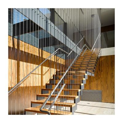 China Best selling straight staircase wood tread L l shaped stairs for sale